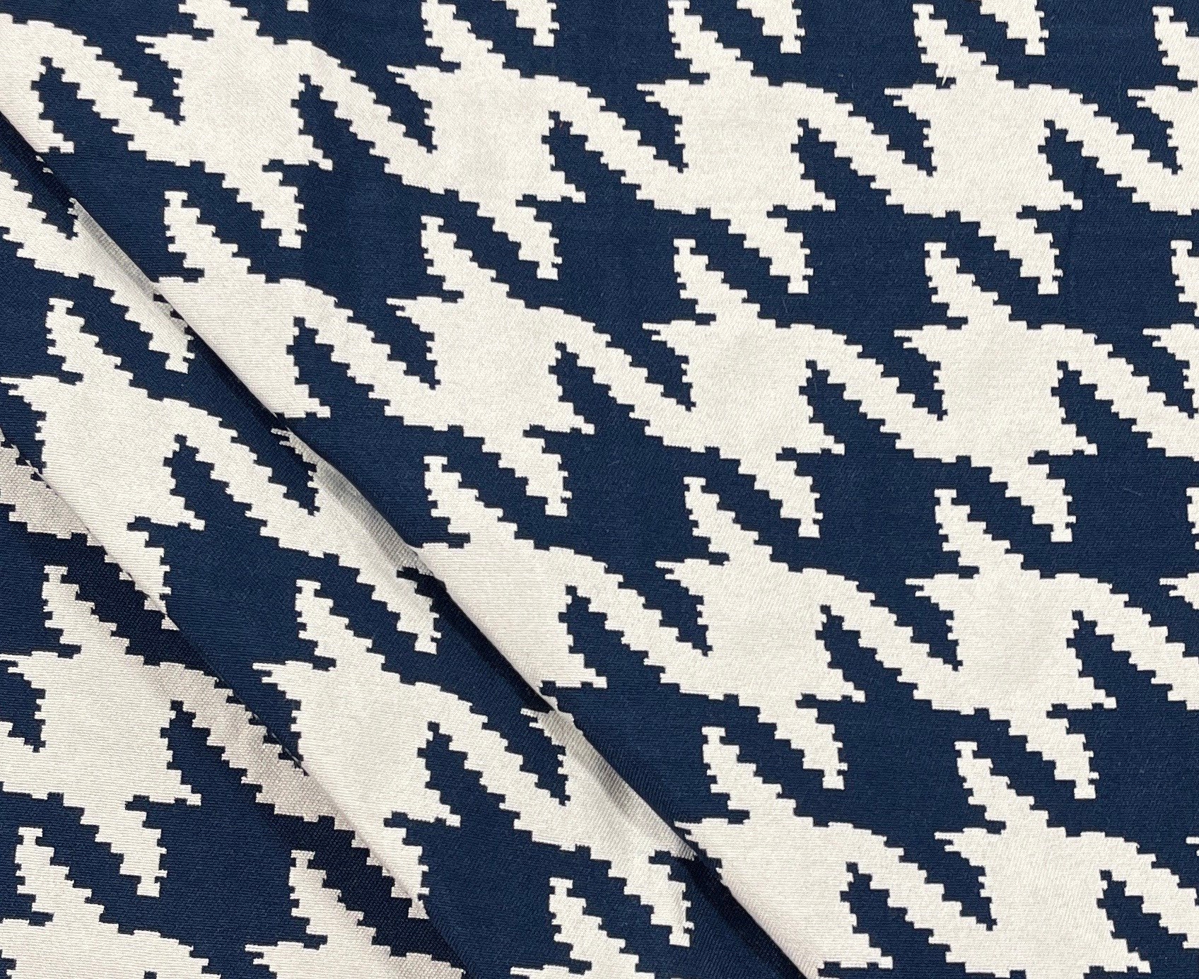 Navy Houndstooth-houndstooth Fabric-houndstooth Upholstery | Etsy