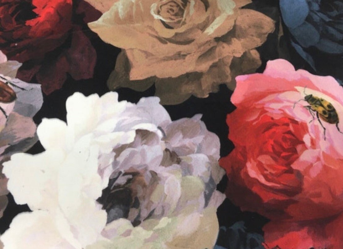 Floral Velvet-micro Velvet-floral Fabric-velvet Fabric-drapery - Etsy
