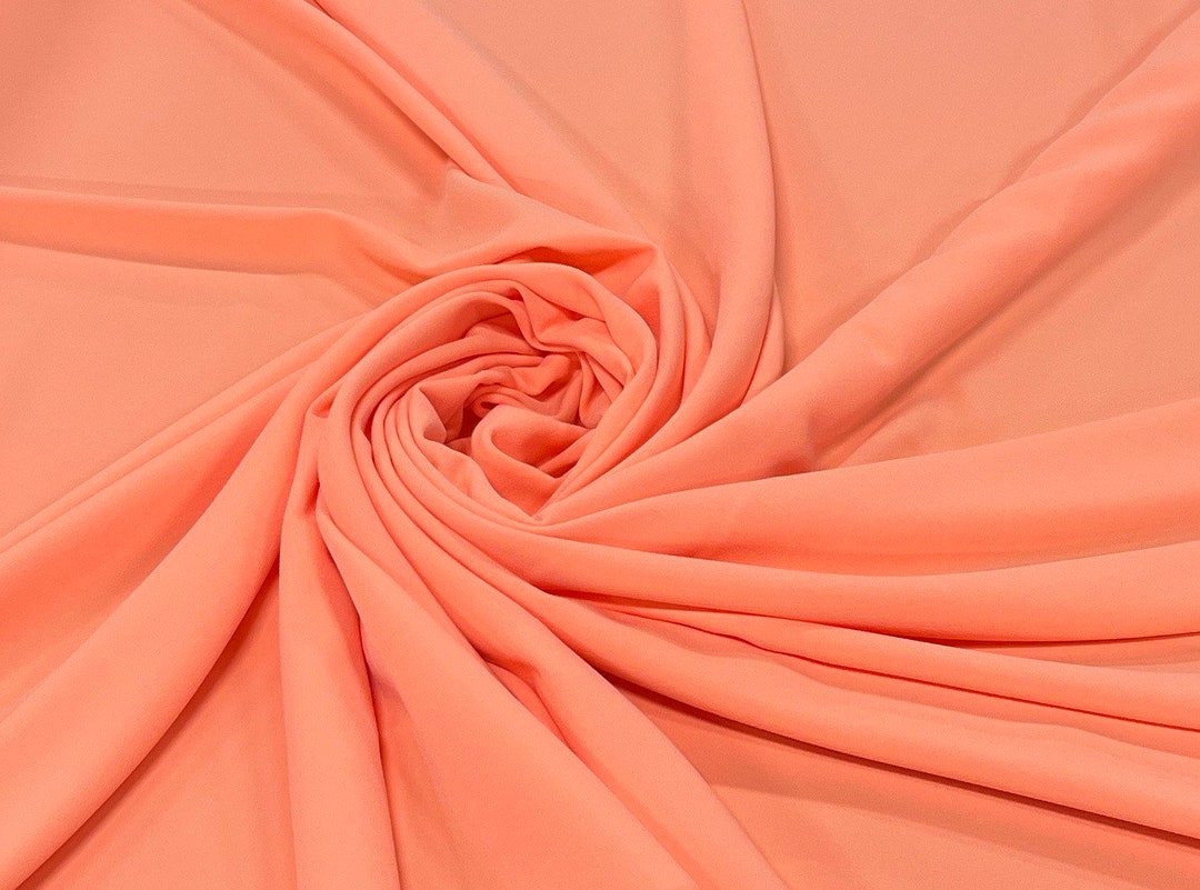 Neon Orange Crepe Fabric-crepe Fabric-poly Crepe-bridal Fabric-apparel ...