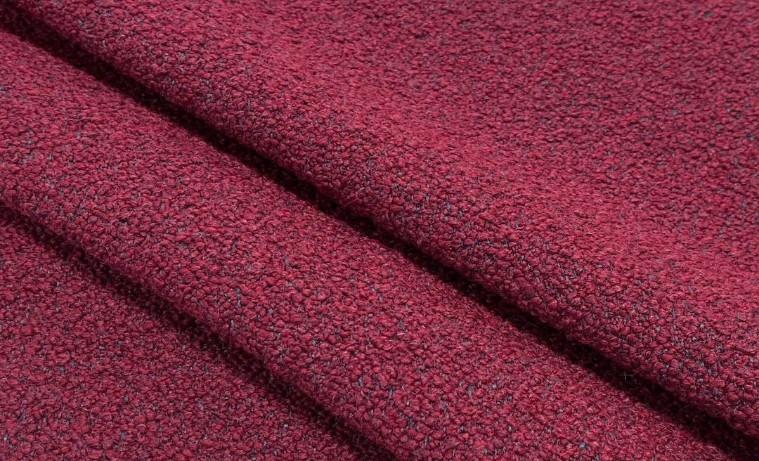 Cranberry Boucle-red Boucle-boucle Fabric-boucle-upholstery Boucle ...