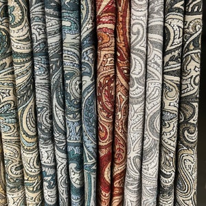 Gray Paisley Fabric-paisley Fabric-upholstery Fabric-commercial Fabric ...