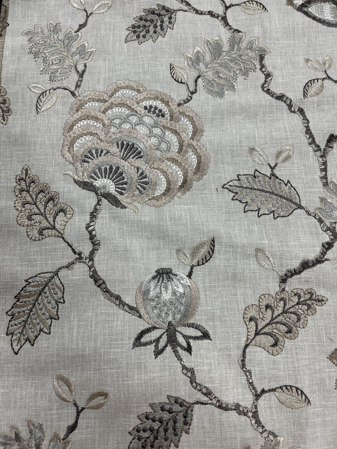 Embroidered Floral -embroidered Fabric-floral Fabric-upholstery Fabric ...