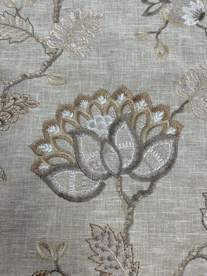 Embroidered Floral -embroidered Fabric-floral Fabric-upholstery Fabric ...