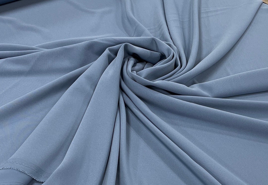 Slate Crepe Fabric-crepe Fabric-poly Crepe-bridal Fabric-apparel Fabric ...