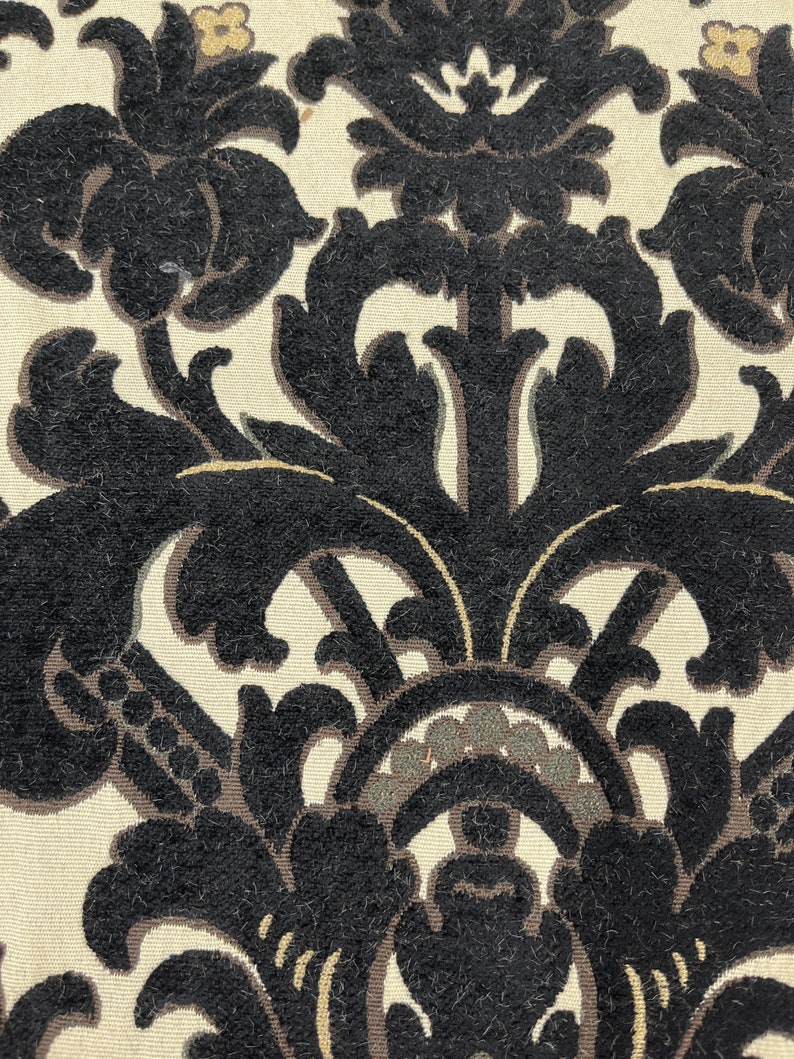 Black Damascus Fabric-damascus-black Damask Fabric-damask - Etsy
