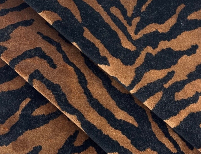 Velvet Fabric-faux Tiger Print-faux Animal Print Fabric-upholstery ...