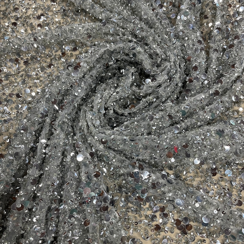 Silver Sequin Linen - Etsy