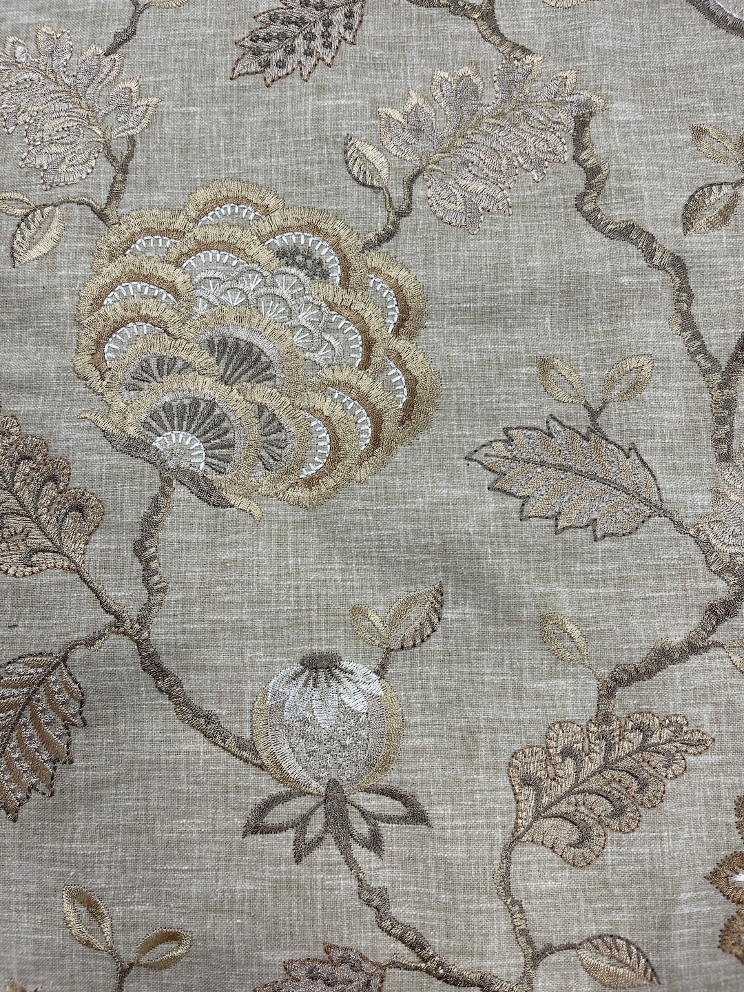 Embroidered Floral -embroidered Fabric-floral Fabric-upholstery Fabric ...