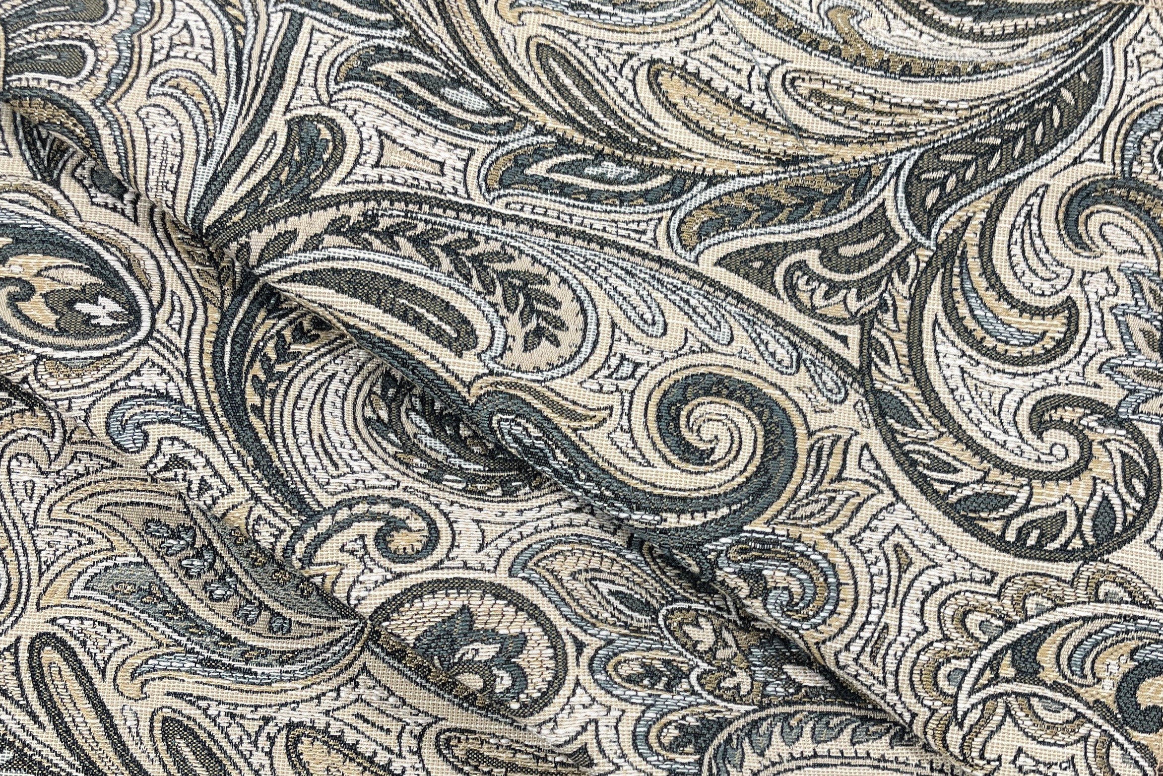 Gray Paisley Fabric-paisley Fabric-upholstery - Etsy