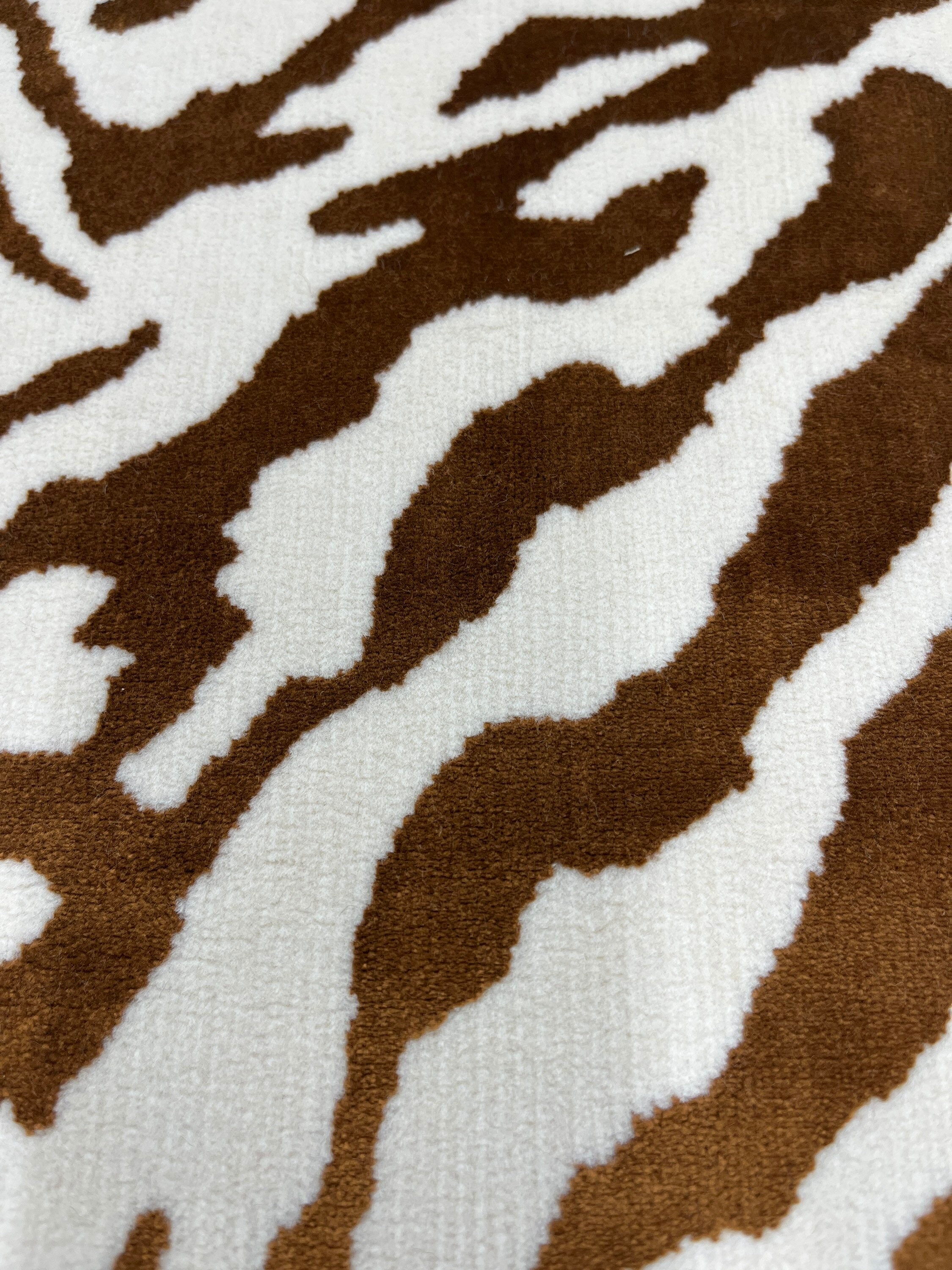 Cognac Tiger Velvet-cream Tiger Velvet-tiger Velvet-animal - Etsy