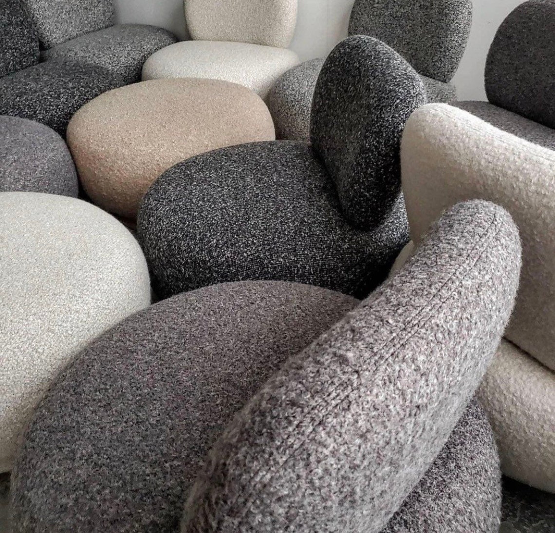 Charcoal Boucle-grey Boucle-boucle Fabric-boucle-upholstery - Etsy