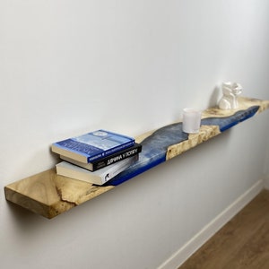 Floating Shelf With Epoxy Resin | Poplar Wood & Hidden Bracket Design ...