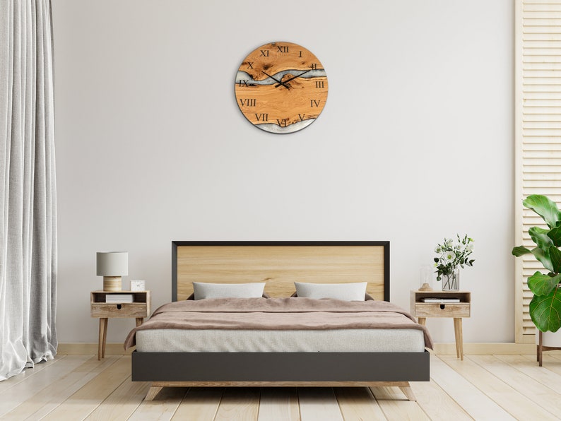 Modern Epoxy Resin Wall Clock, Unique 20 Inch Clock, Personalized ...