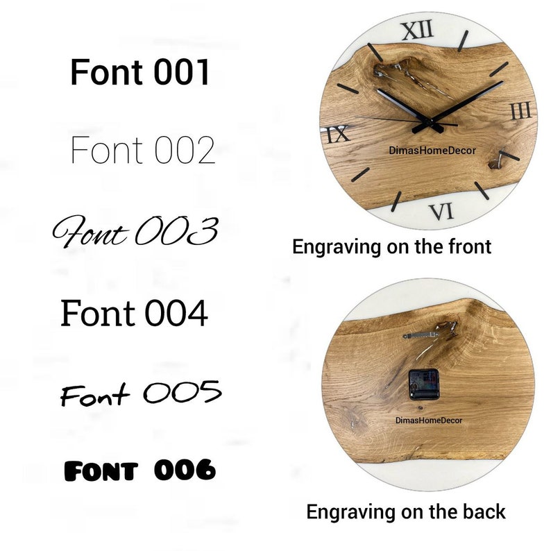 Modern Epoxy Resin Wall Clock, Unique 20 Inch Clock, Personalized ...