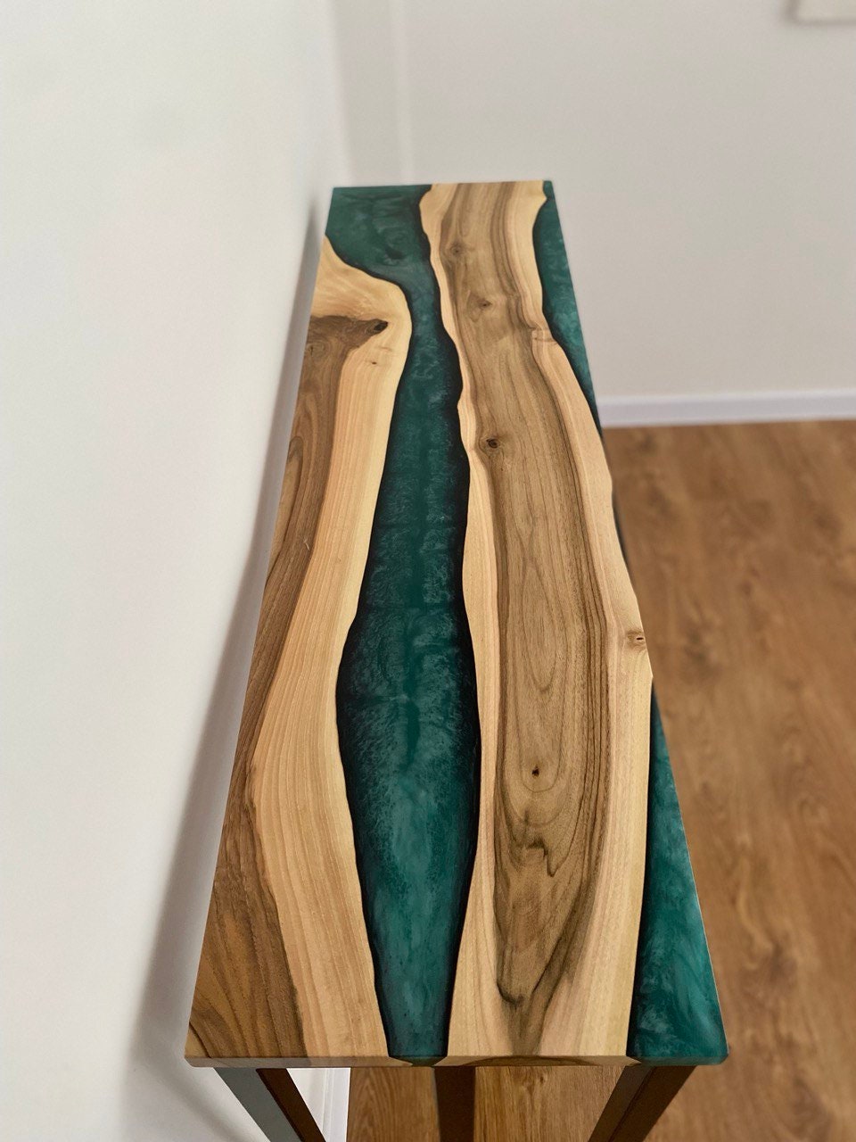 Wood Console Table, Live Edge Epoxy Resin Console Table,tv Media ...