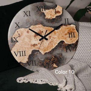 Epoxy Resin Oversized Wall Clock, Live Edge Round Unique Wall Clock ...