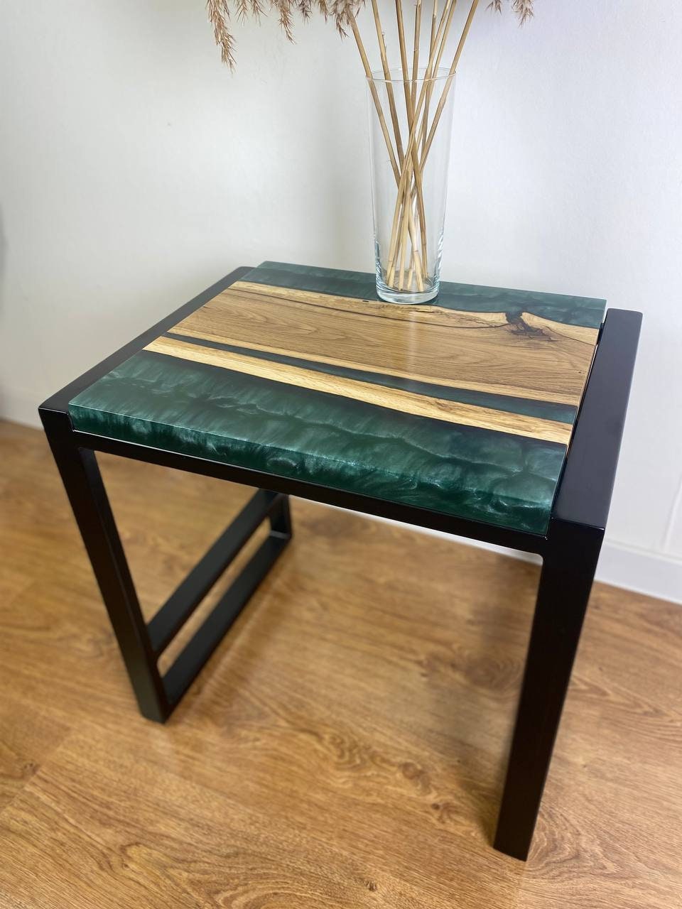 Epoxy Resin Walnut Nightstand, Narrow Side Table, Nightstand Pair,mid ...