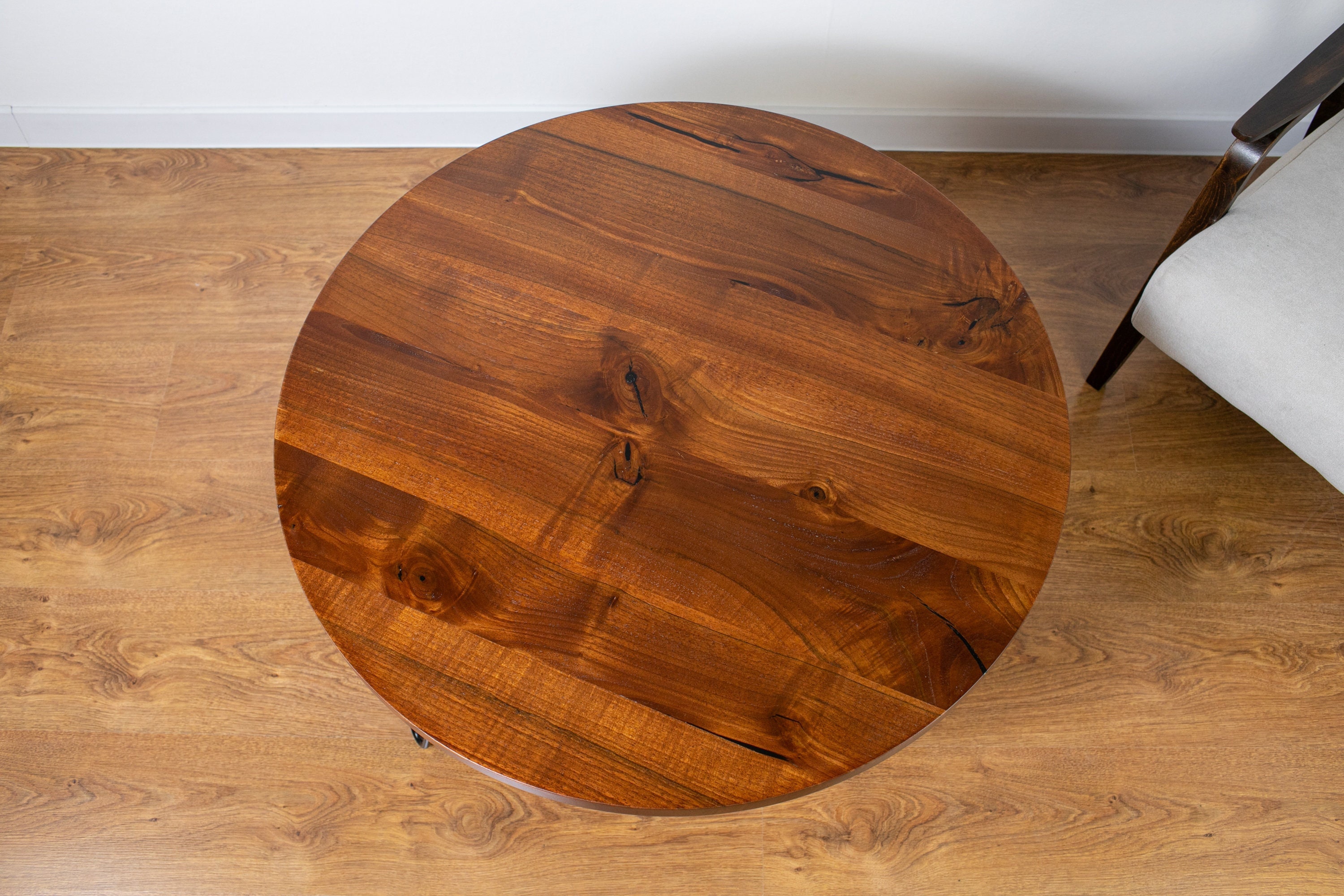 Solid Wood Walnut Table Top Dining Desk Table Top Round Wood - Etsy