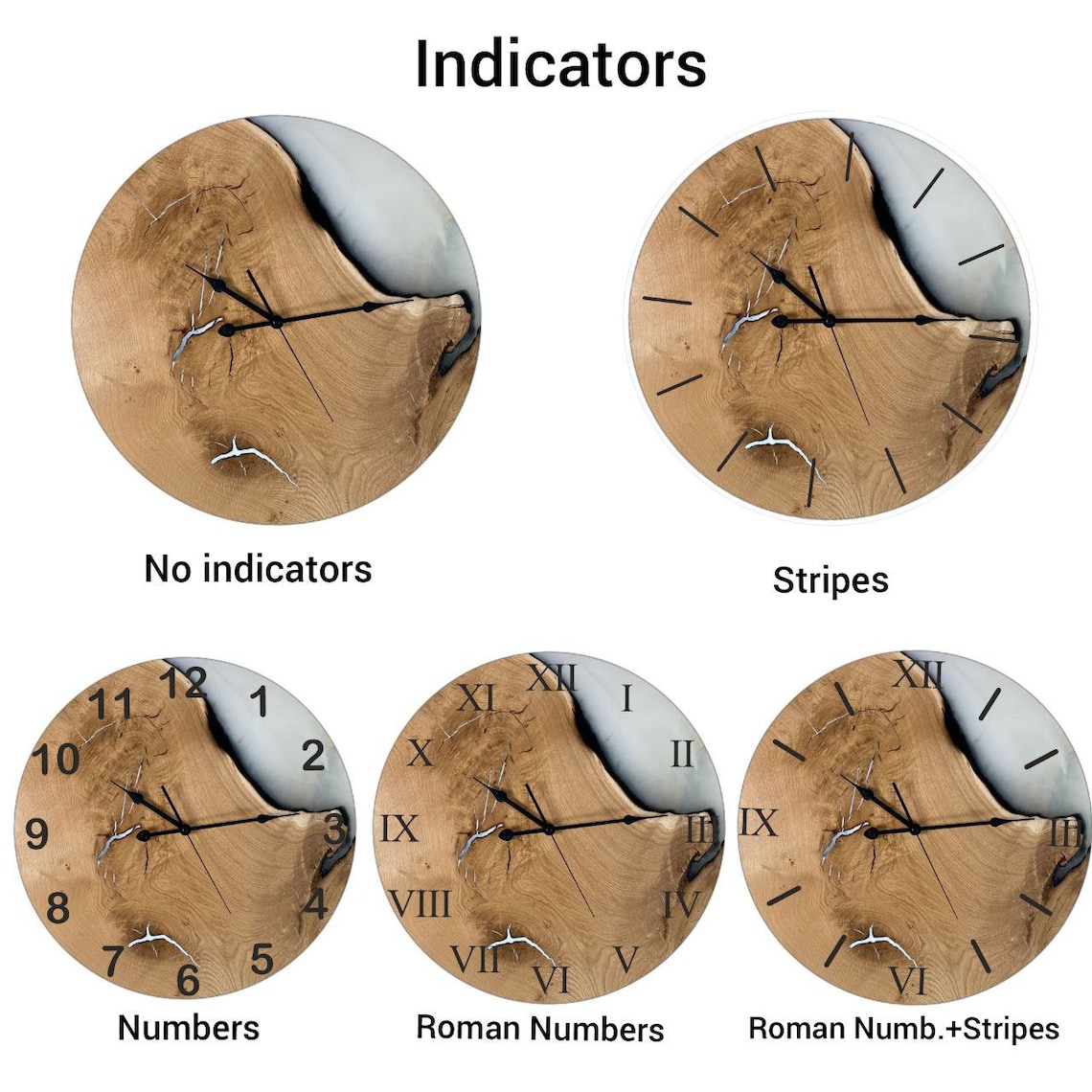 Wood Epoxy Resin Clock Rectangle Modern Wall Clock Cool Wall - Etsy