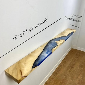 Floating Shelf With Epoxy Resin | Poplar Wood & Hidden Bracket Design ...