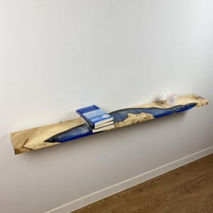 Floating Shelf With Epoxy Resin | Poplar Wood & Hidden Bracket Design ...