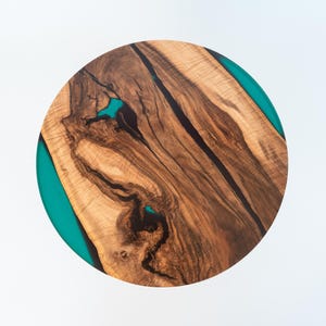 Handcrafted Walnut Epoxy Coffee Table, Round Wooden Resin Design ...