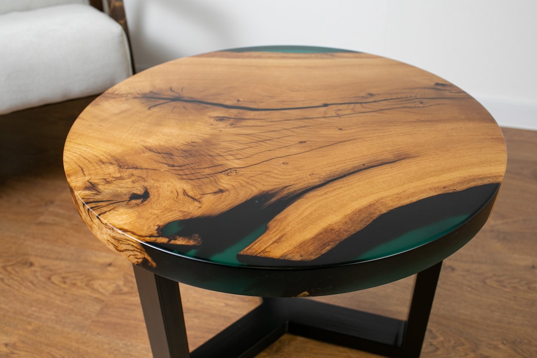 Oak Epoxy Resin Table Top, Dining Desk Table Top, Wood Slab Table Top ...