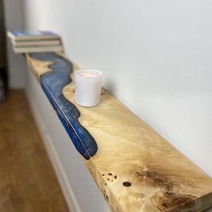 Floating Shelf With Epoxy Resin | Poplar Wood & Hidden Bracket Design ...