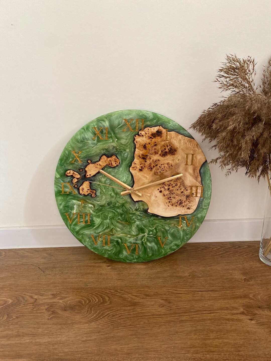 Wood Epoxy Wall Clock Resin Cool Wall Clock Wood Epoxy Wall - Etsy