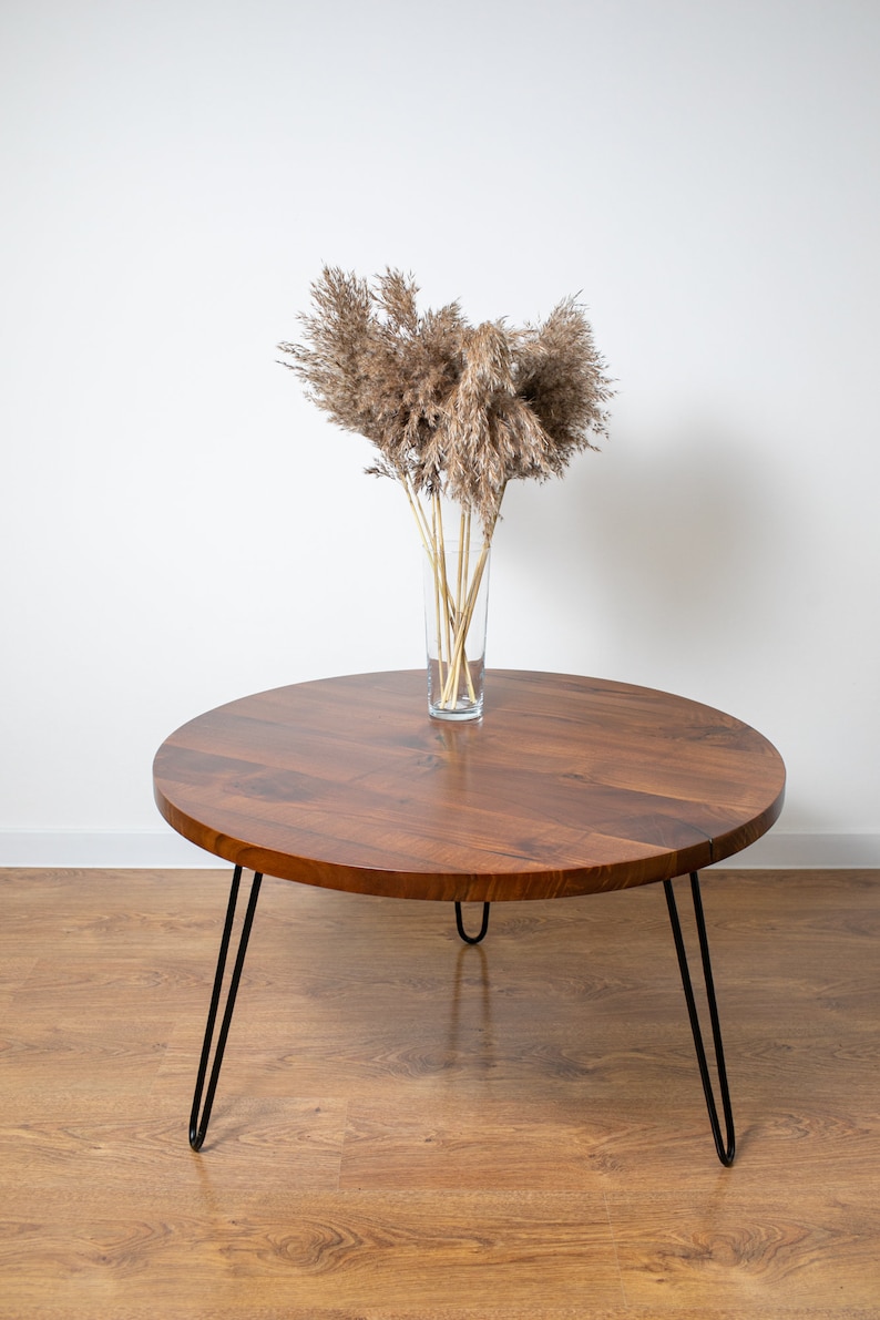 Solid Wood Walnut Table Top, Dining Desk Table Top, Round Wood Coffee ...