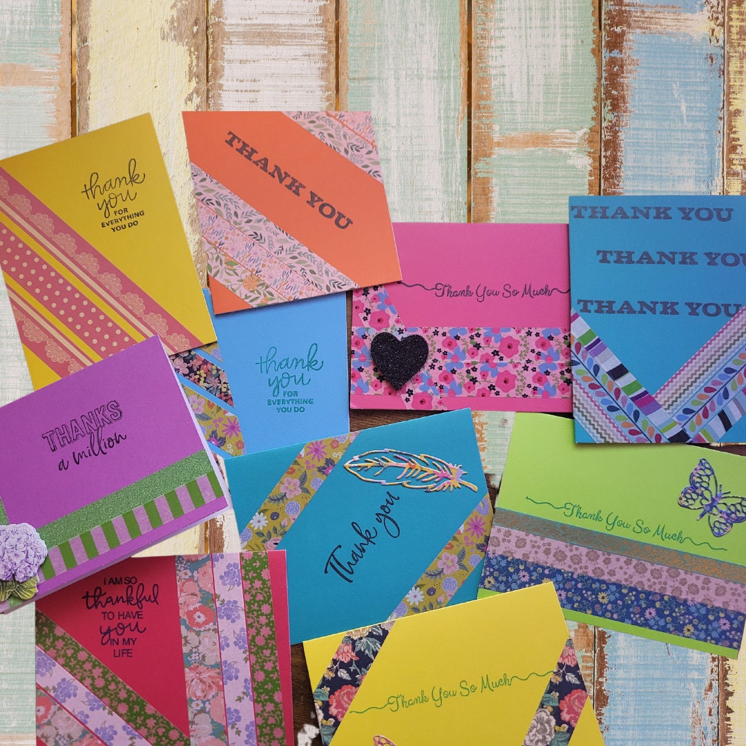 Thank You Cards, Assorted Bundle, Handmade, Pack of 10, Blank Inside - Etsy