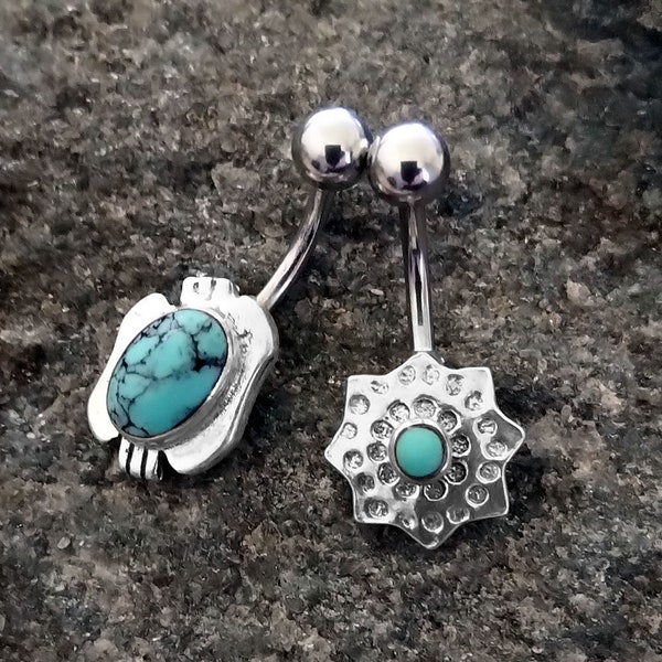 Turquoise Belly Ring - Etsy