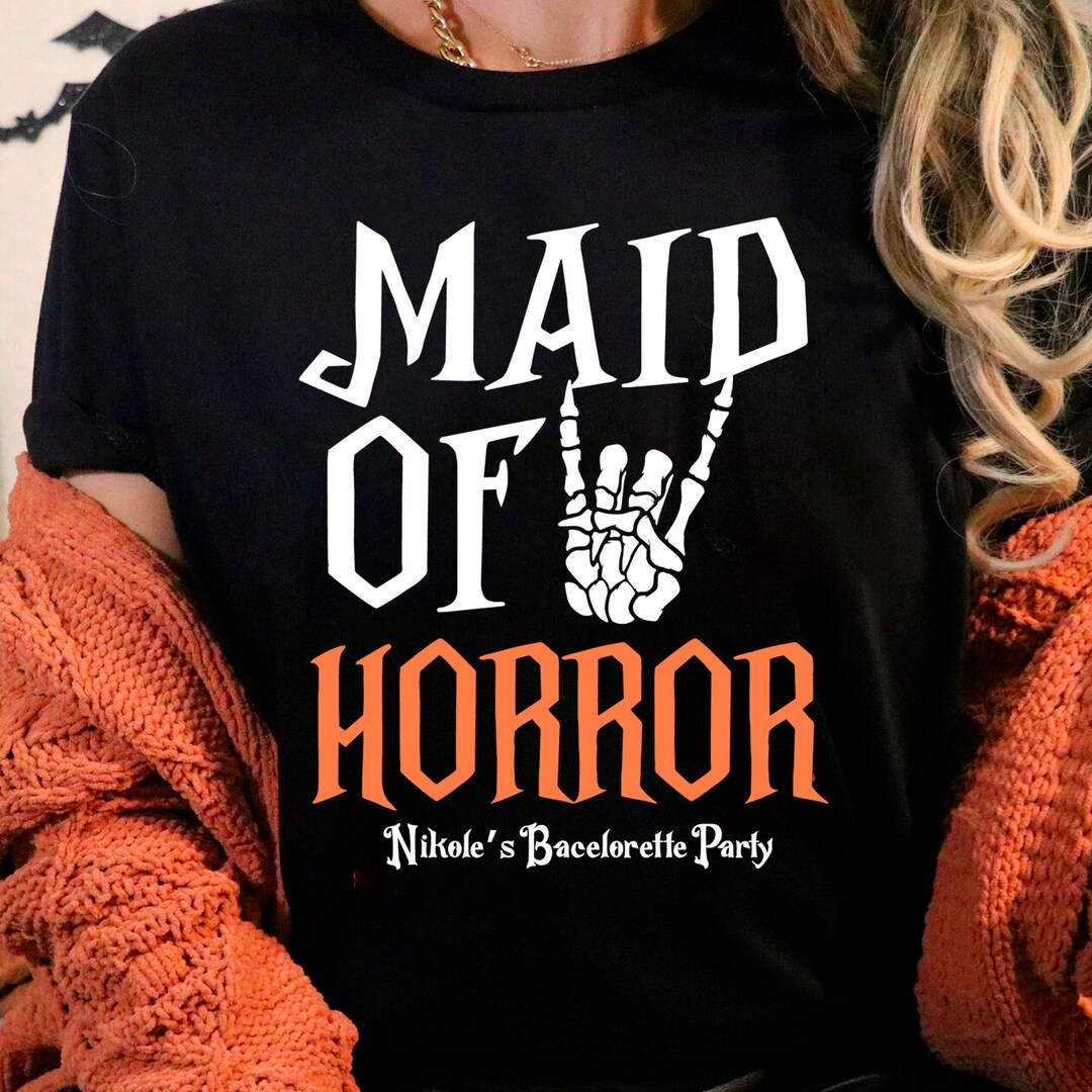 Maid of Horror Shirt / Oversized Halloween Maid of Honor Shirt Spooky ...