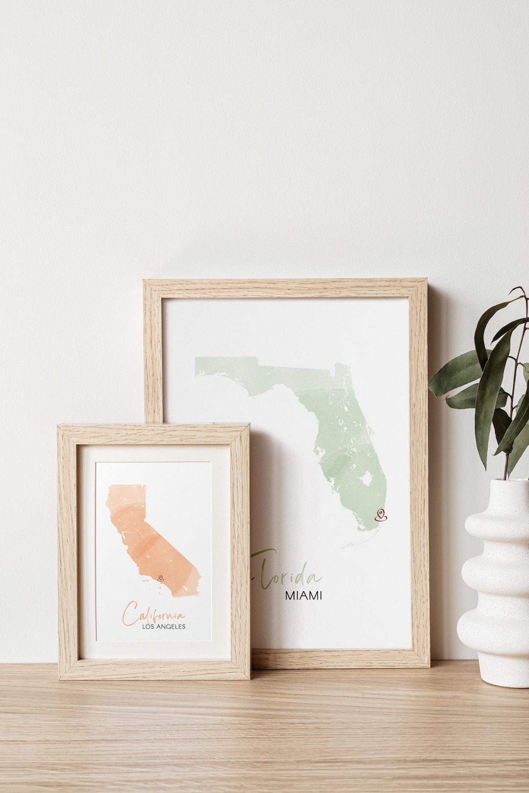 Watercolor Custom Map USA State Custom State Map, Printable Map ...