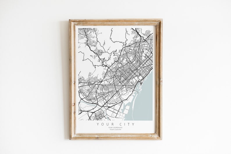 Custom City Map Digital Download Printable Map Instant - Etsy