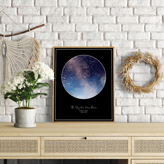 Custom Star Map Printable Digital Download Watercolor Map - Etsy
