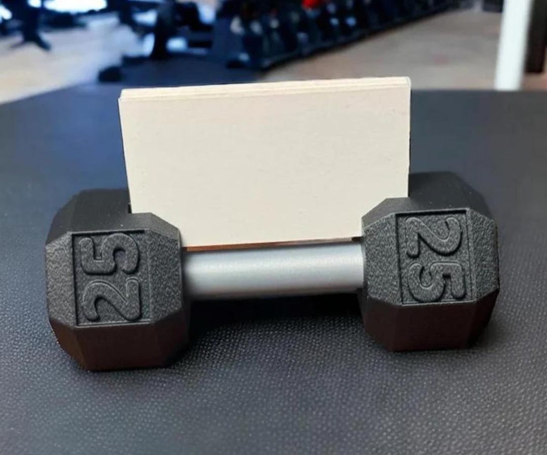 Dumbbell Business Card Holder, Gym Gift, Fitness Trainer Desk Accessory ...