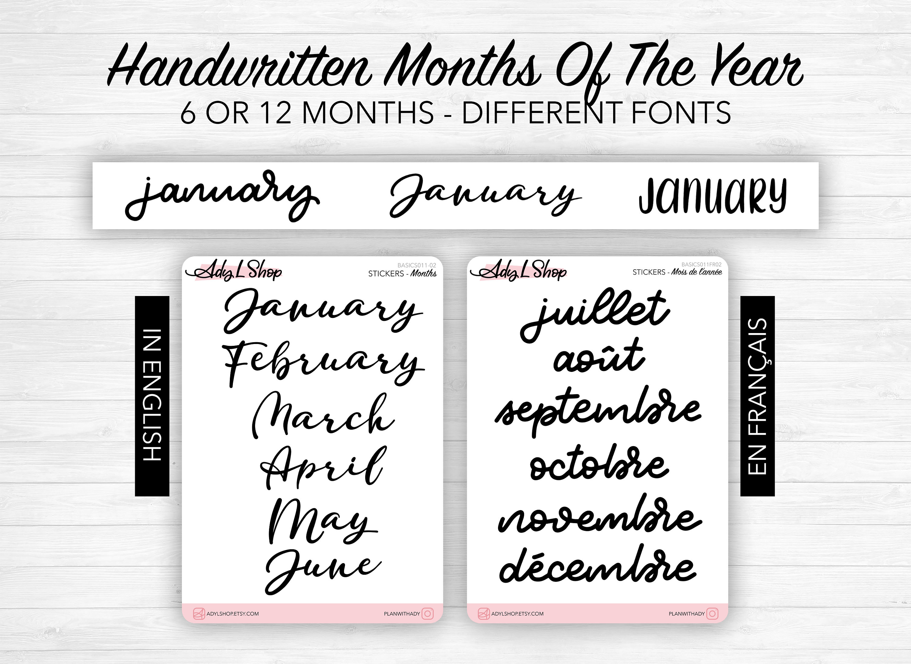 Month of the Year December Monthly Stickers for Planner Stickers Month ...