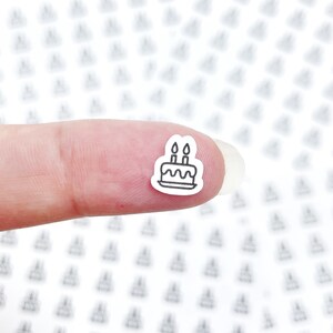 Mini Icon Stickers Birthday Cake Planner Stickers Minimal, Functional ...