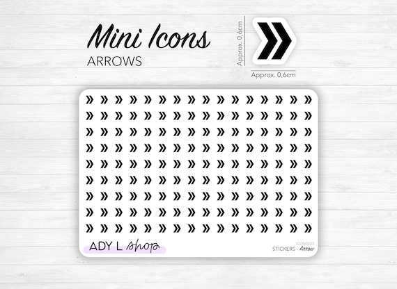 Mini Icon Stickers Arrows Planner Stickers Minimal | Etsy