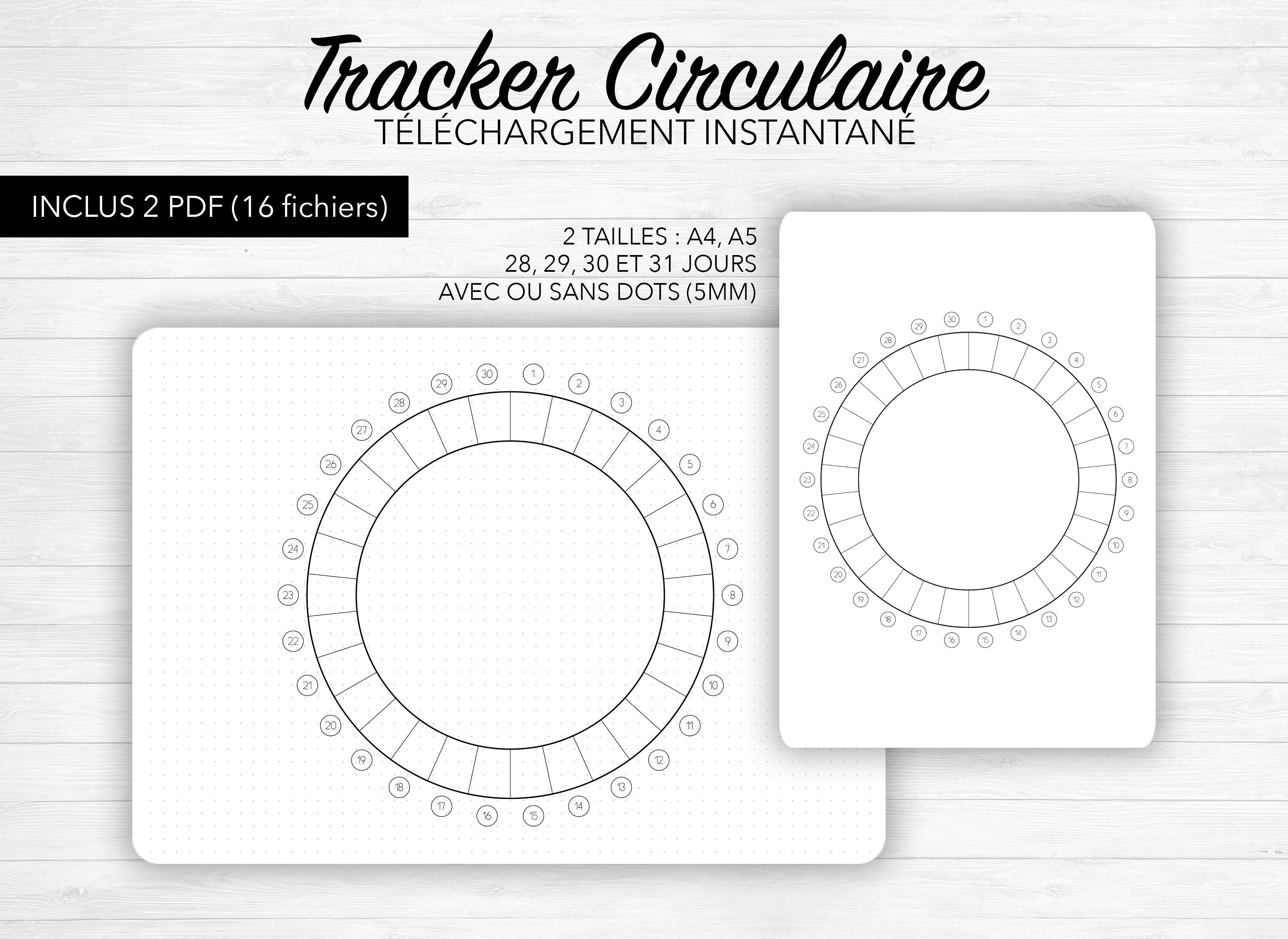 Circular Tracker Printable Instant Download PDF 2 Sizes - Etsy Australia