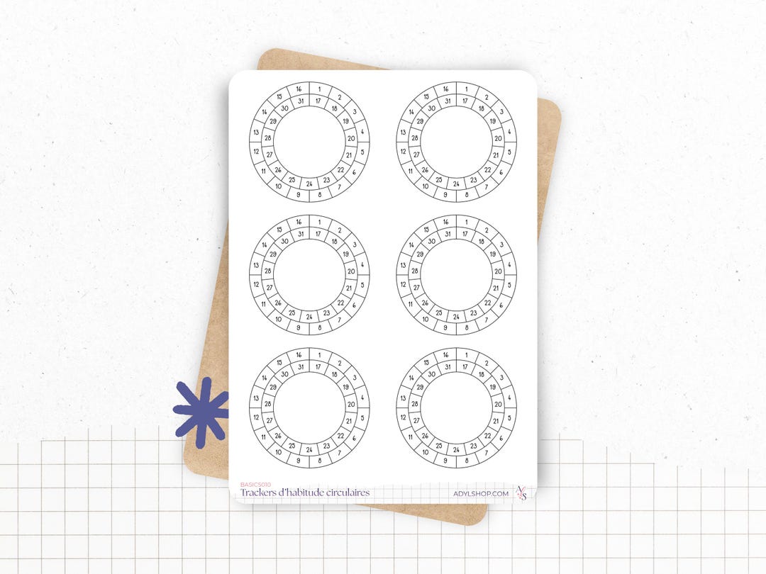 Mini Circular Habit Tracker Stickers - Bullet Journal & Planner ...