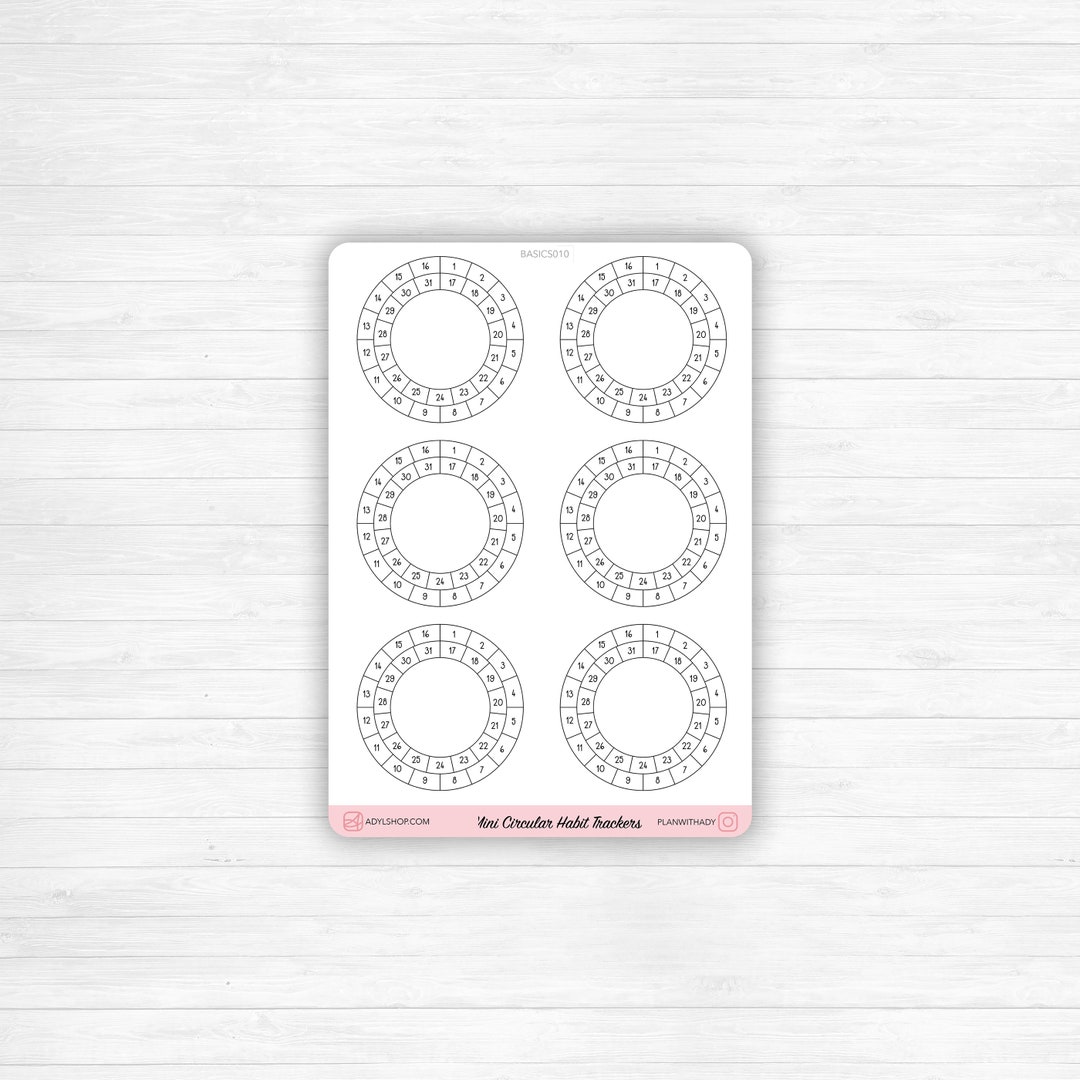 Mini Circular Habit Tracker Stickers Bullet Journal & Planner ...