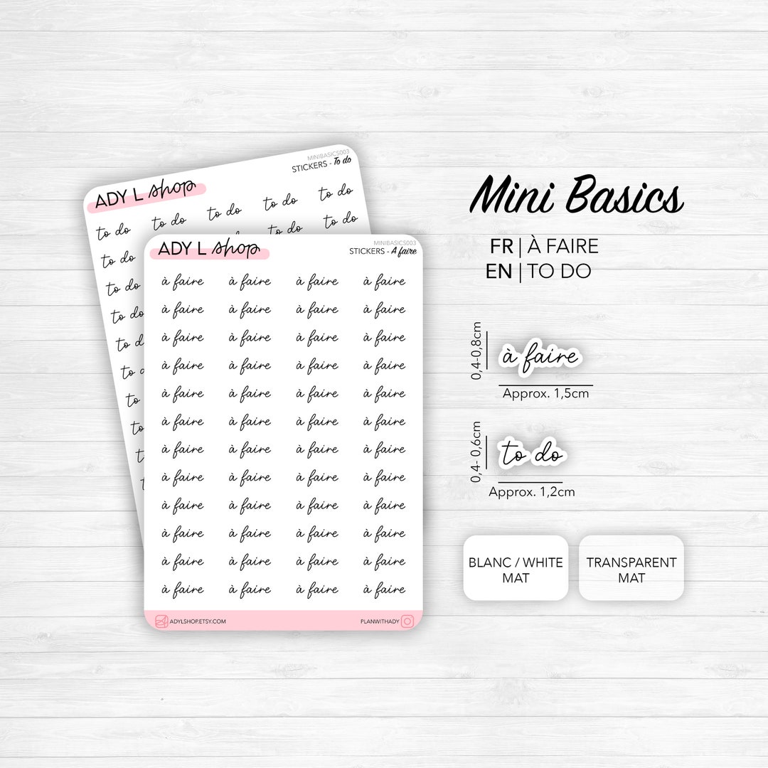 Mini Script Stickers to Do Planner Stickers Minimal, Functional ...