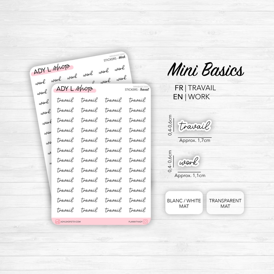 Mini Script Stickers Work Planner Stickers Minimal, Functional Stickers ...