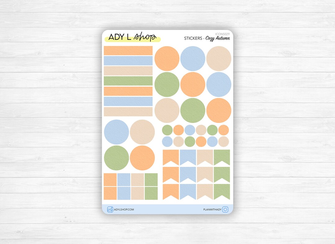 Stickers Color Palette cozy Autumn Geometric - Etsy