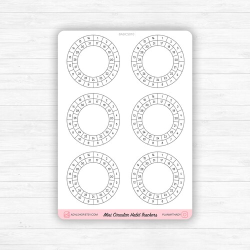 Mini Circular Habit Tracker Stickers Bullet Journal & | Etsy