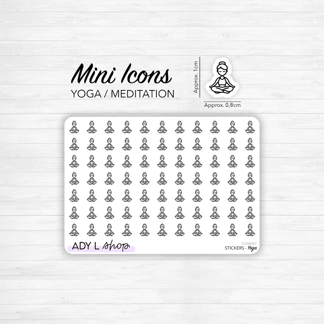 Mini Icon Stickers Yoga / Meditation Yoga Pose Planner Stickers Minimal ...