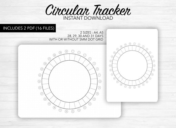 Circular Tracker Printable Instant Download PDF 2 Sizes | Etsy