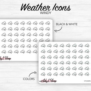 Weather Stickers - Icons - Colors or Black and White - Different ...